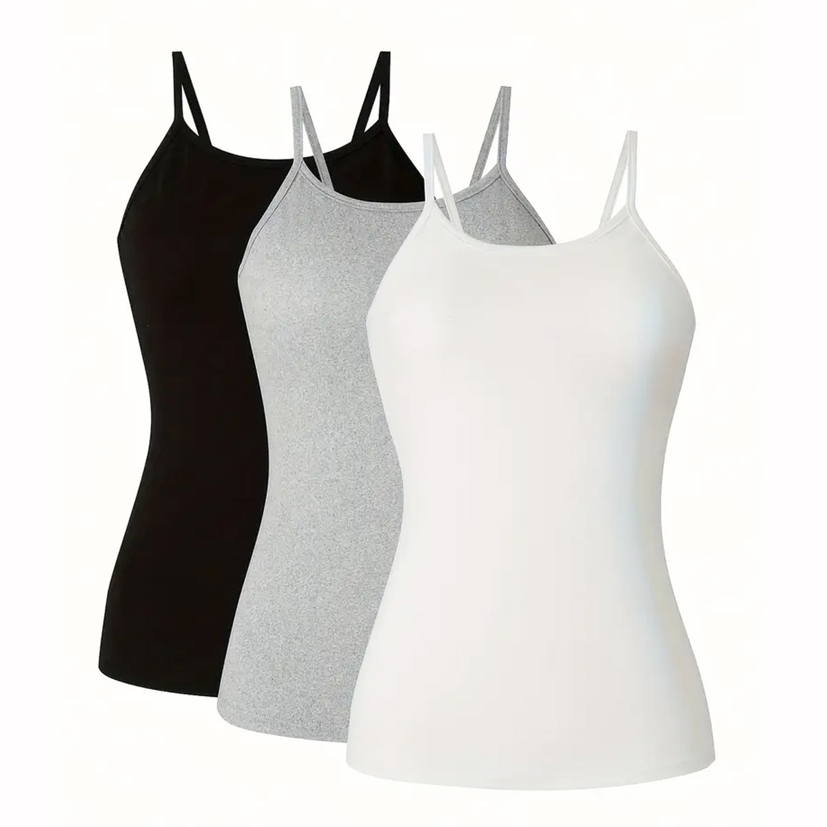 3-Pack Cami-Tops to wear under Compression Garment (Grey, White, Black ...